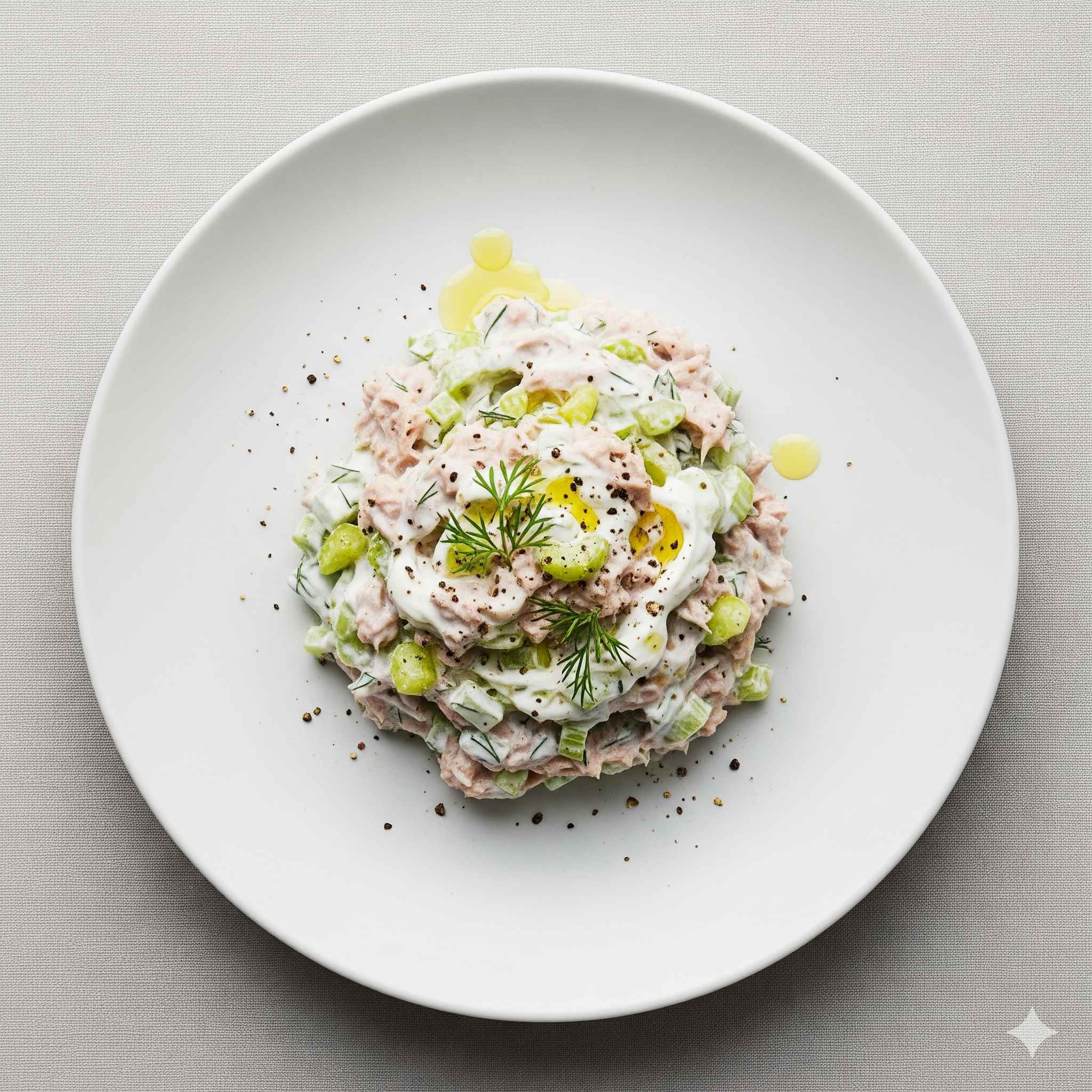 Salada com Atum e Iogurte Cremoso - Tudo Delicious
